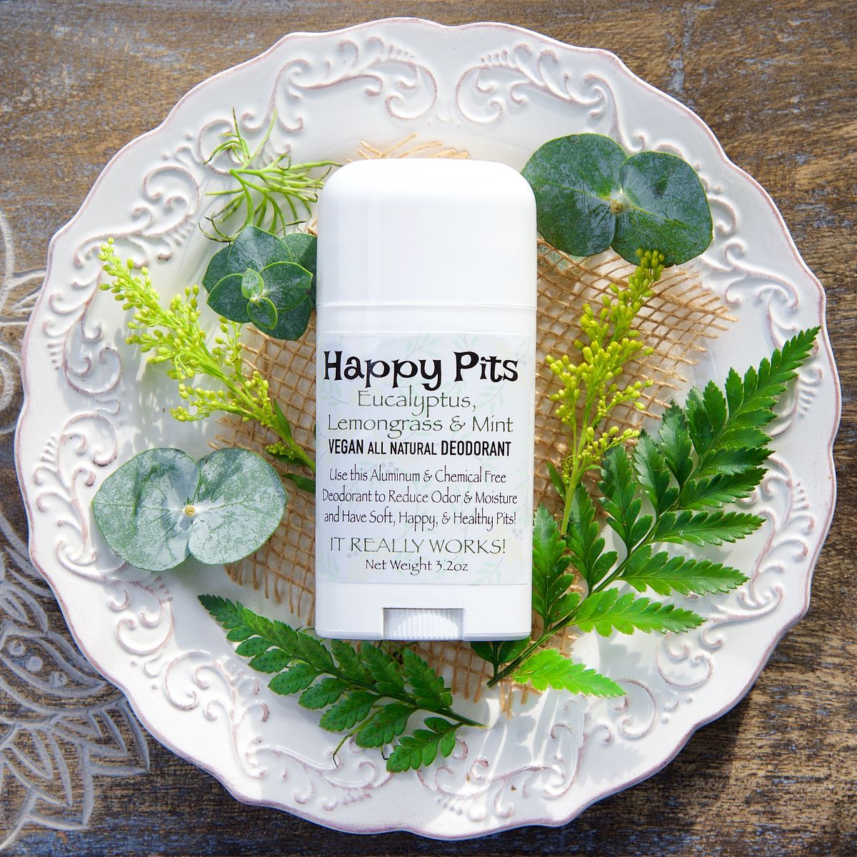 Eucalyptus Lemongrass Mint Happy Pits Natural Vegan Deodorant